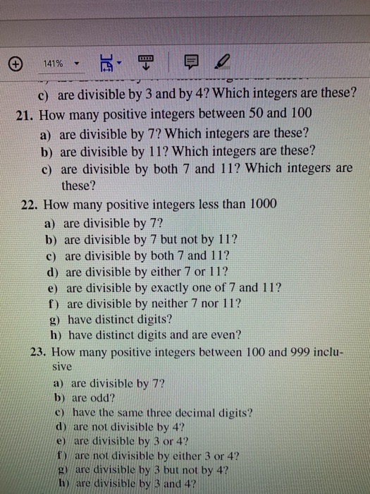 Solved 141 % c) are divisible by 3 and by 4? Which integers | Chegg.com