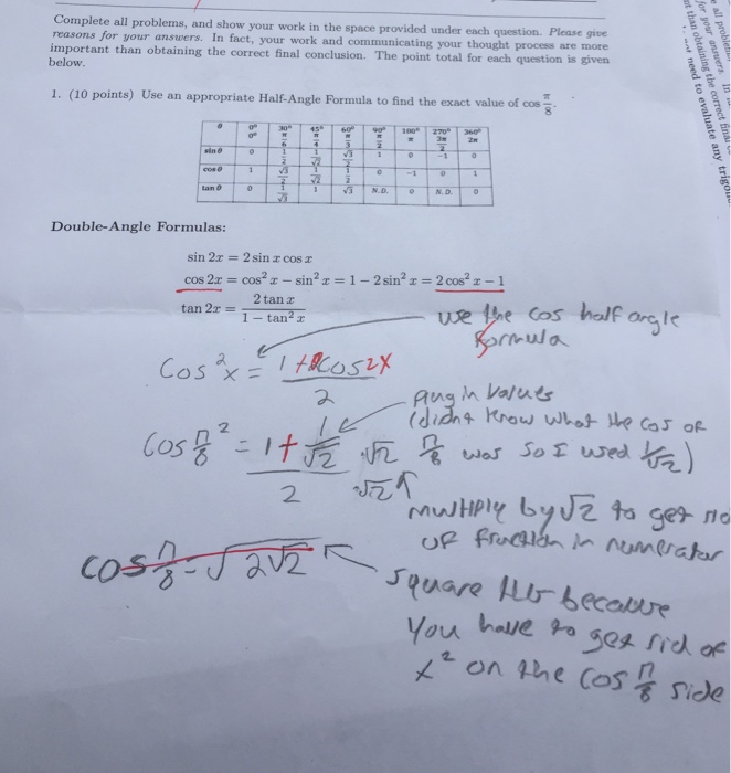 Solved Use an appropriate half angle formula to find the | Chegg.com