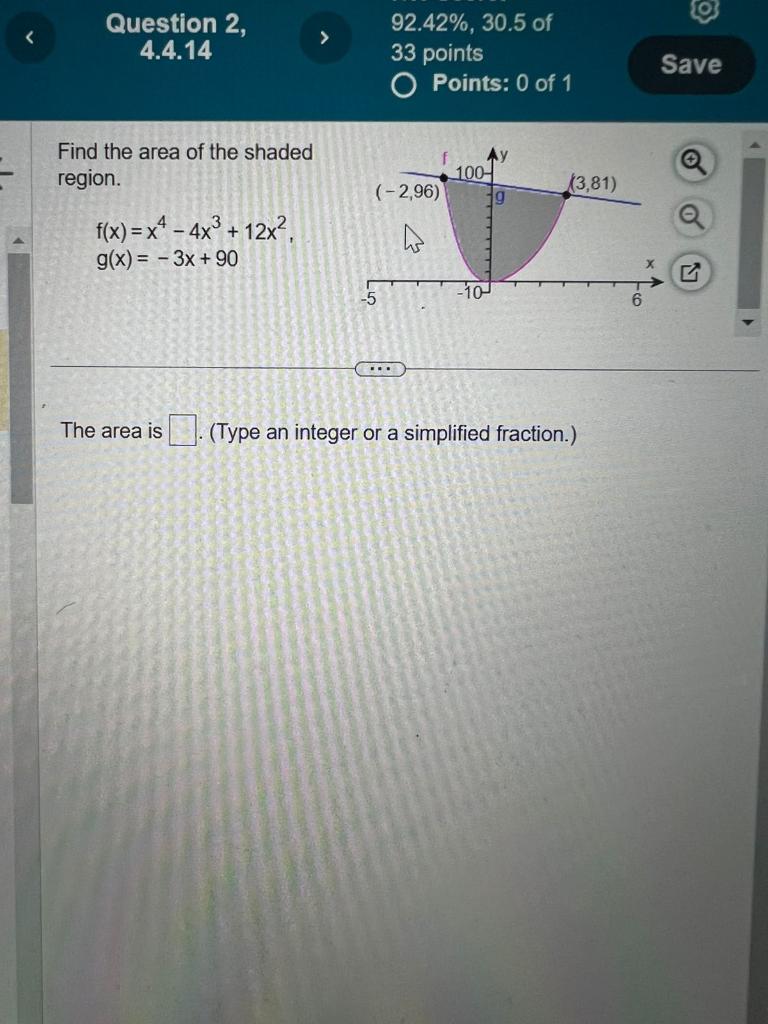 Solved Find the area of the shaded region. | Chegg.com