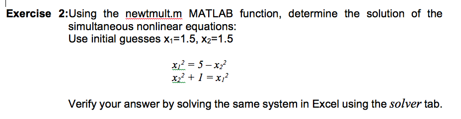 Exercise 2:Using the newtmult.m MATLAB function, | Chegg.com