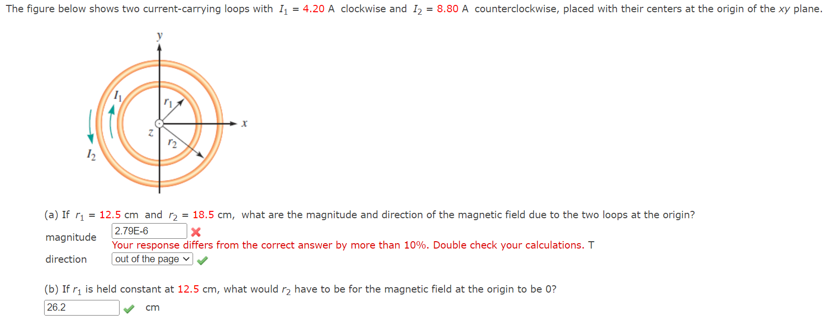 Solved The figure below shows two current-carrying loops | Chegg.com