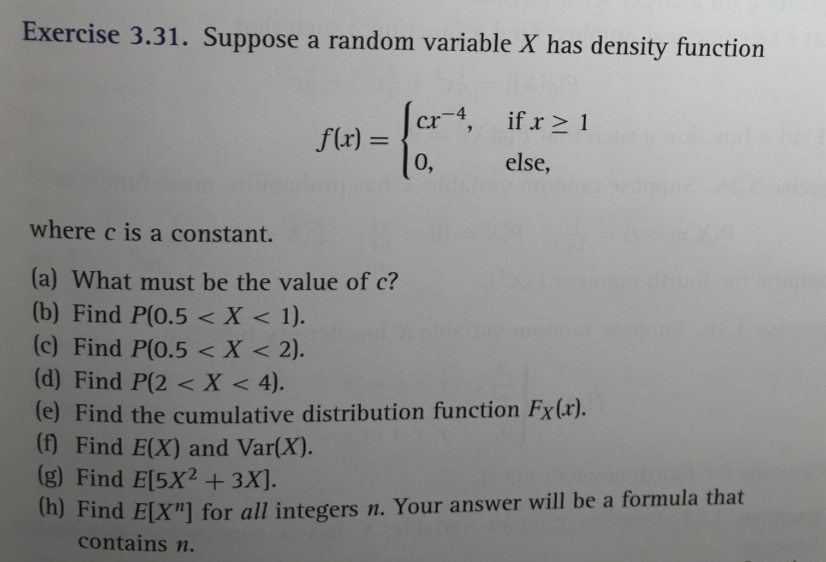 Solved Exercise 331 Suppose A Random Variable X Has 8158