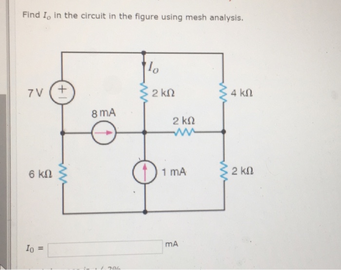 Solved Find Io in the circuit in the figure using mesh | Chegg.com
