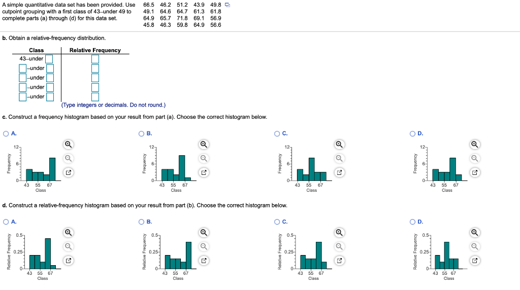 Solved D A simple quantitative data set has been provided. | Chegg.com