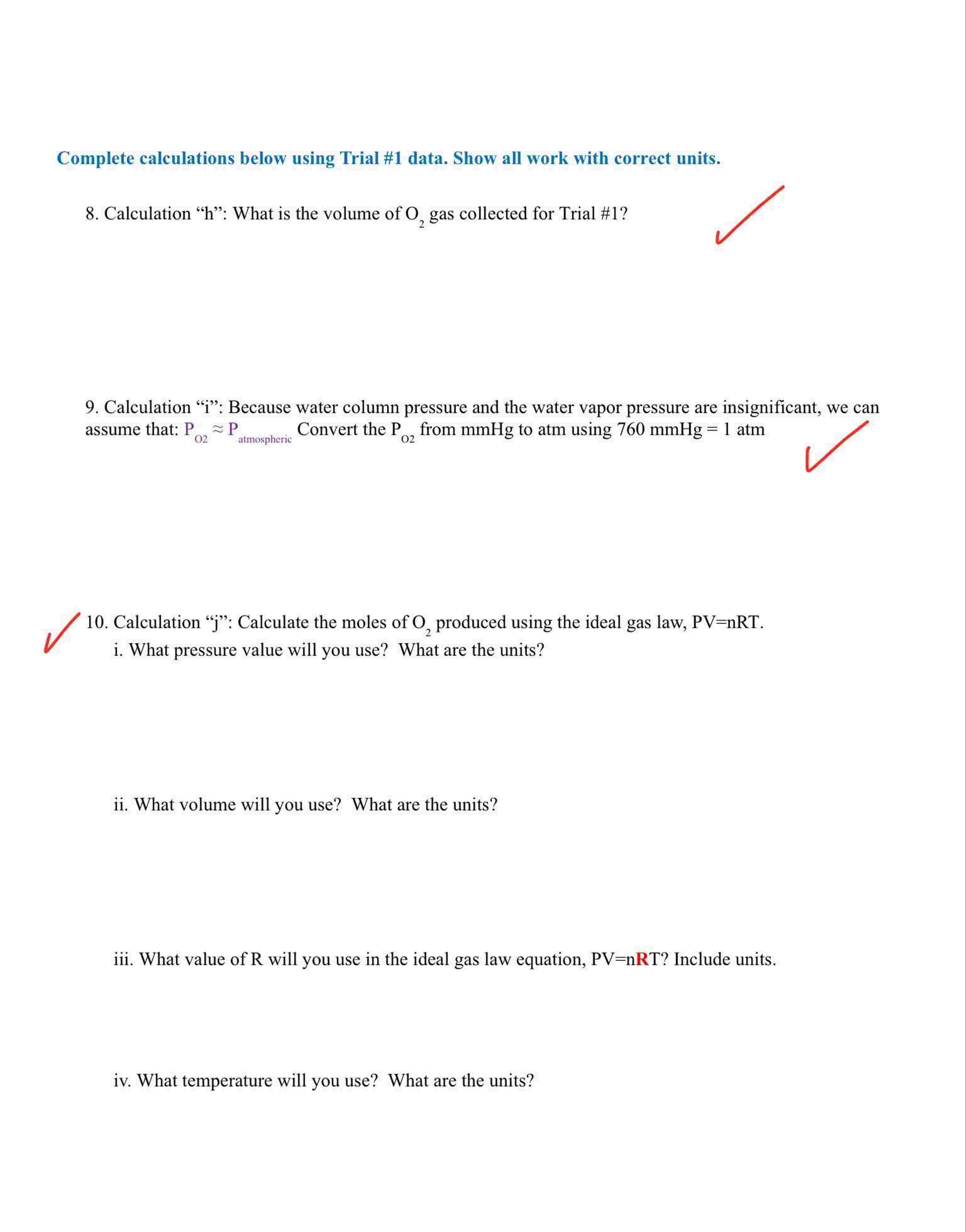 Solved Complete calculations below using Trial #1 ﻿data. | Chegg.com