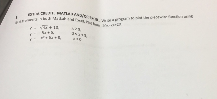 Solved AB AND/OR EXCEL. WE EXTRA CREDIT. MATLAB AND atements | Chegg.com