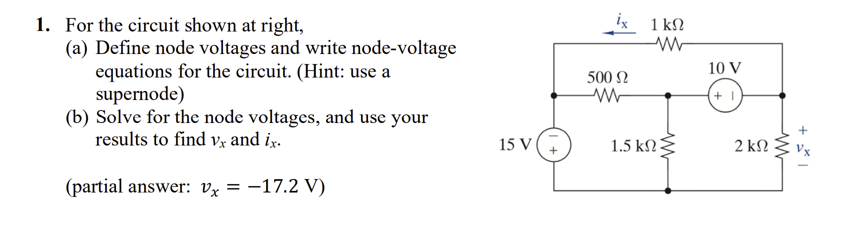 Solved For the circuit shown at right,(a) ﻿Define node | Chegg.com
