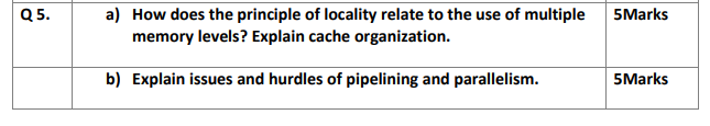 Solved Q5. 5Marks a) How does the principle of locality | Chegg.com