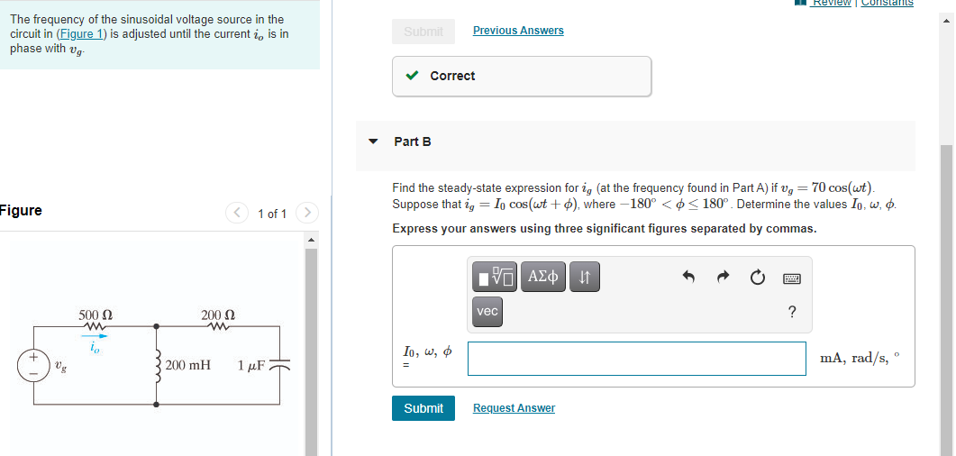 Solved Review Constants The frequency of the sinusoidal | Chegg.com