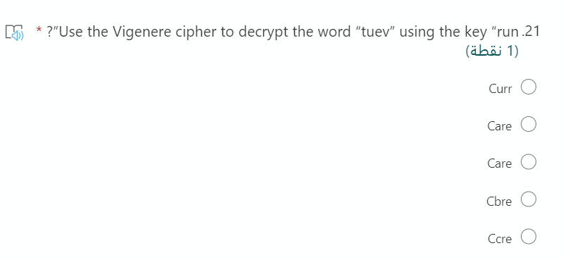 Solved * ?"Use the Vigenere cipher to decrypt the word | Chegg.com
