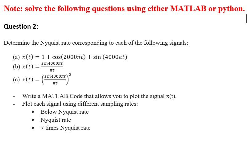 Solved Note: solve the following questions using either | Chegg.com
