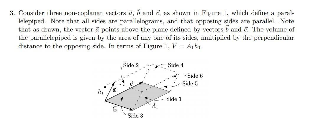 Solved 3. Consider three non-coplanar vectors ā, 5 and c, as | Chegg.com