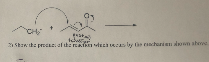 Solved CH2 proton transfer 2) Show the product of the | Chegg.com