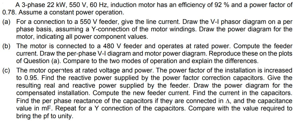 Solved SSlip and Speed of motor are not required to solve | Chegg.com