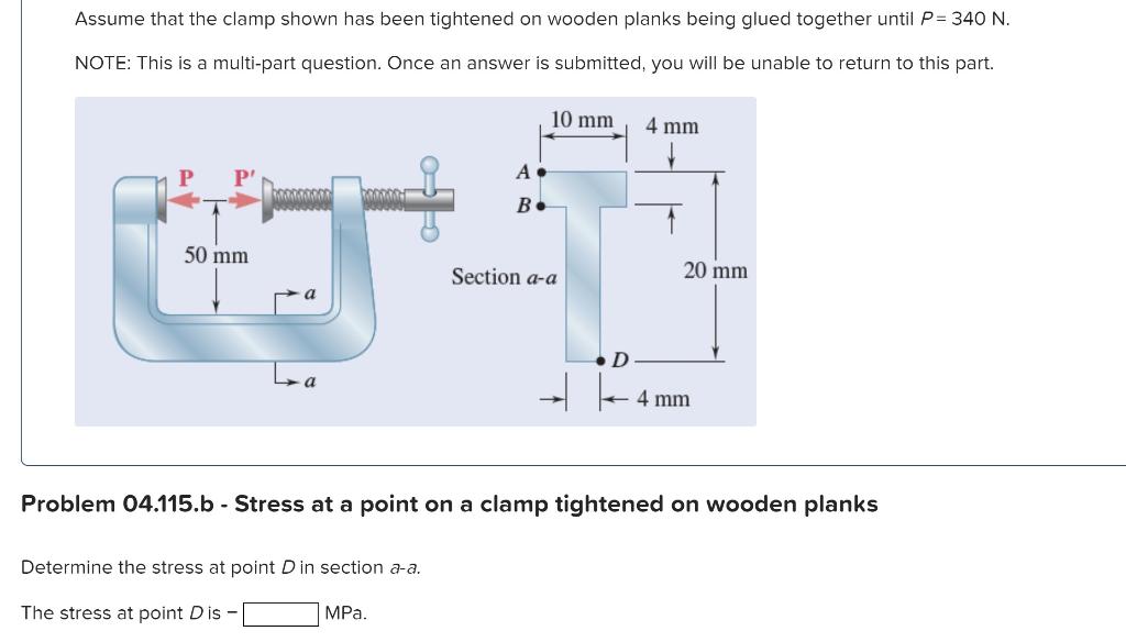 Solved Assume that the clamp shown has been tightened on | Chegg.com