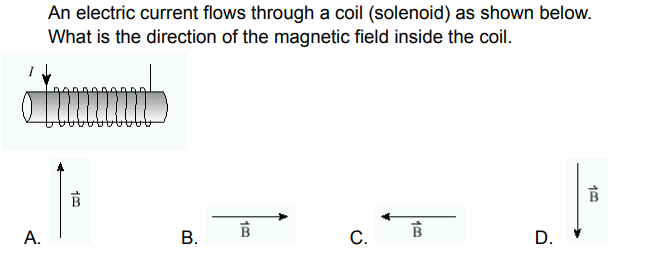 Solved An electric current flows through a coil (solenoid) | Chegg.com