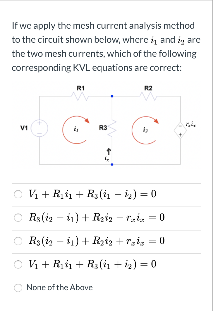 Solved If we apply the mesh current analysis method to the | Chegg.com