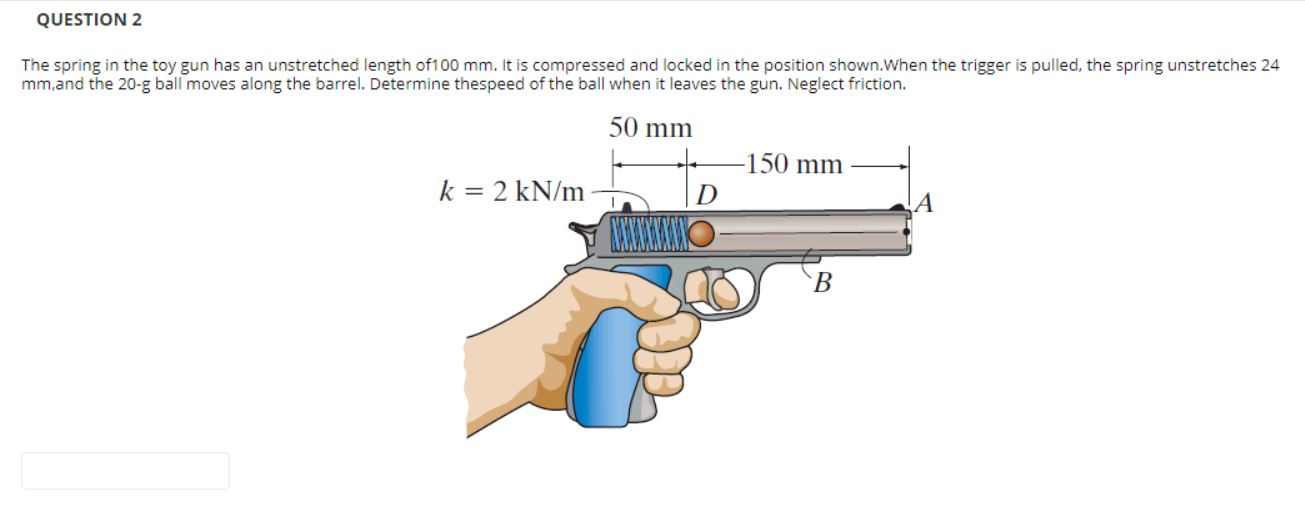 Solved QUESTION 2 The spring in the toy gun has an | Chegg.com