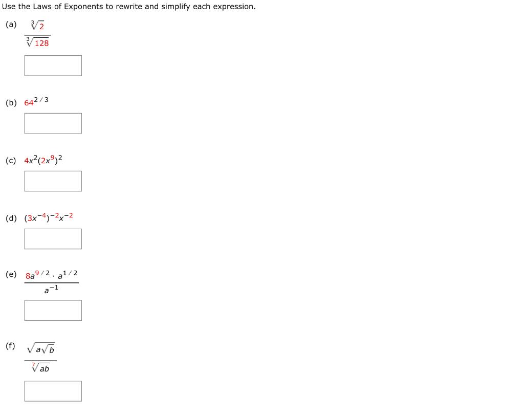 Solved Use the Laws of Exponents to rewrite and simplify | Chegg.com