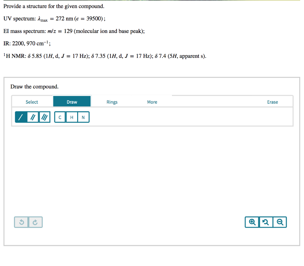 Solved Provide a structure for the given compound. UV | Chegg.com