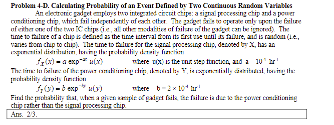Solved Problem 4-D. Calculating Probability of an Event | Chegg.com