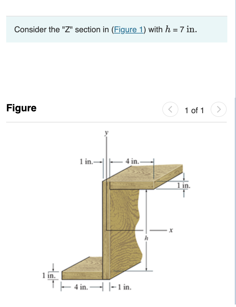Solved Consider the "Z" section in (Figure 1) with h=7 in. | Chegg.com