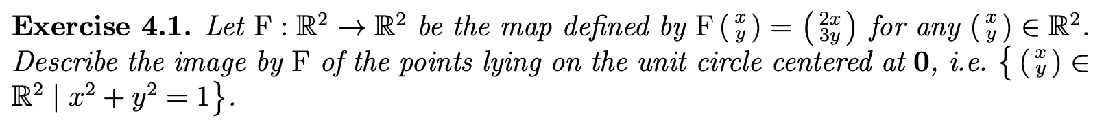 Solved Exercise 4.1. Let F: R2 + R2 be the map defined by F | Chegg.com