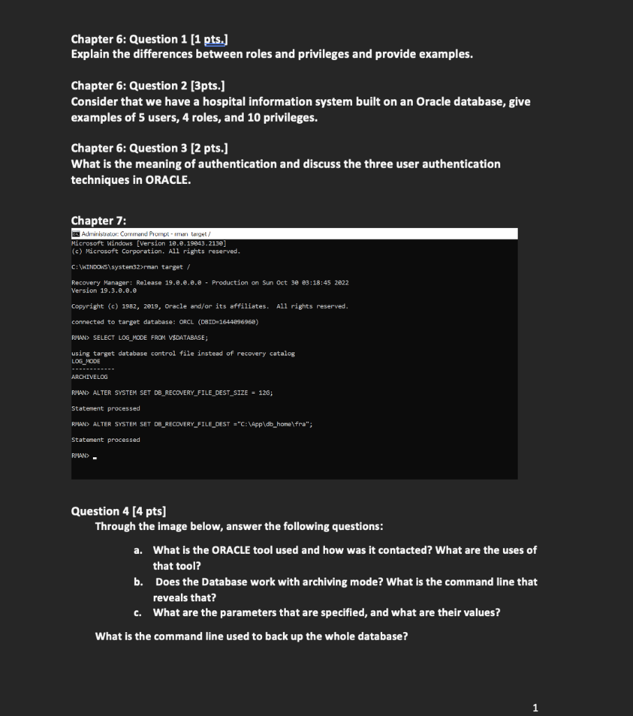 Solved Explain the differences between roles and privileges | Chegg.com