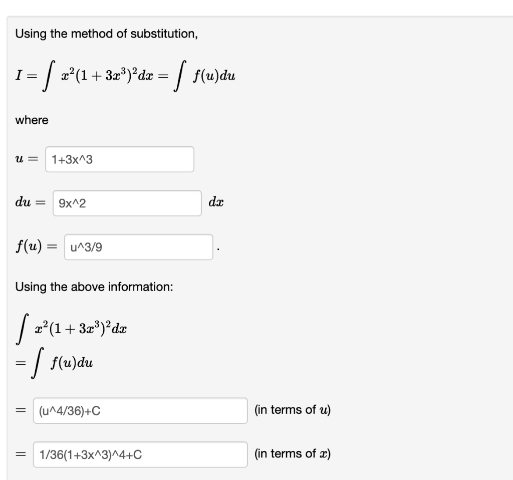 Solved Using the method of substitution, | Chegg.com