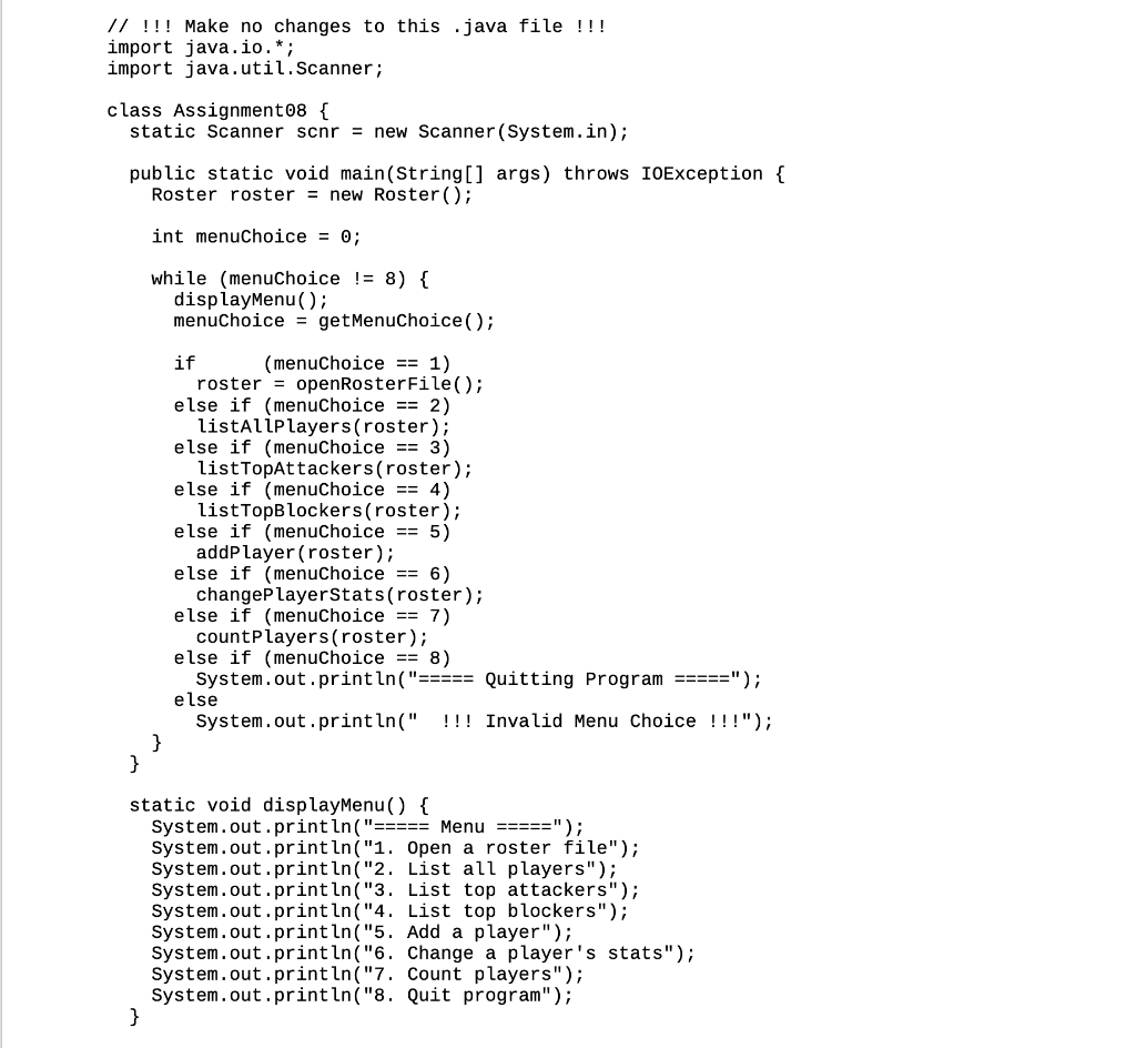 Solved Assignment 08 - Volleyball You must work in alone on | Chegg.com