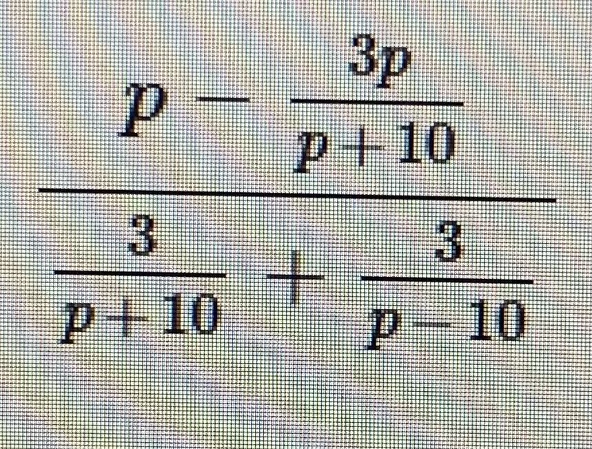 Solved p-3pp+103p+10+3p-10 | Chegg.com