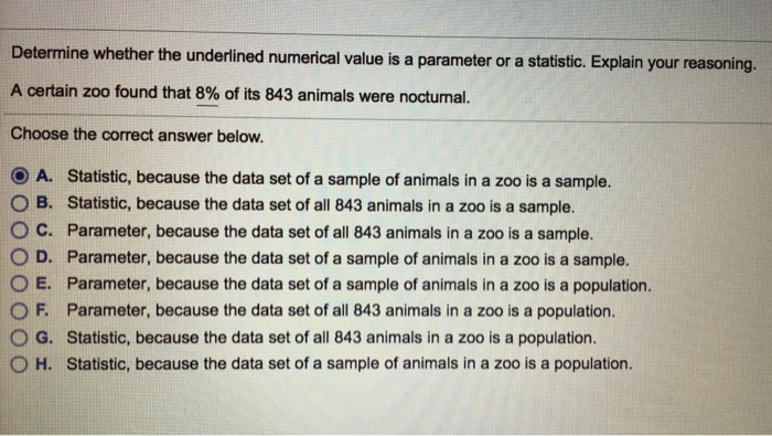 Solved Determine whether the underlined numerical value is a | Chegg.com