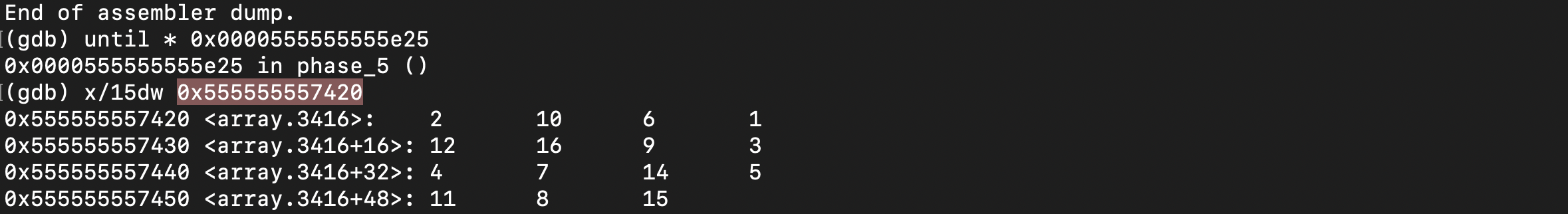 Trying to solve phase_5 of this binary bomb in | Chegg.com