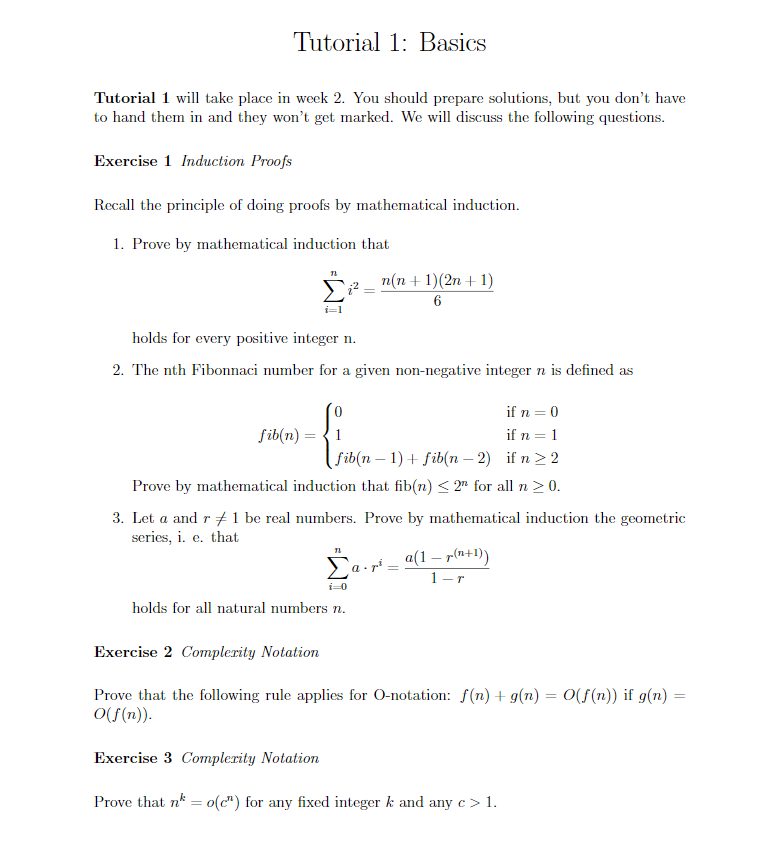Solved Tutorial 1: Basics Tutorial 1 will take place in week | Chegg.com