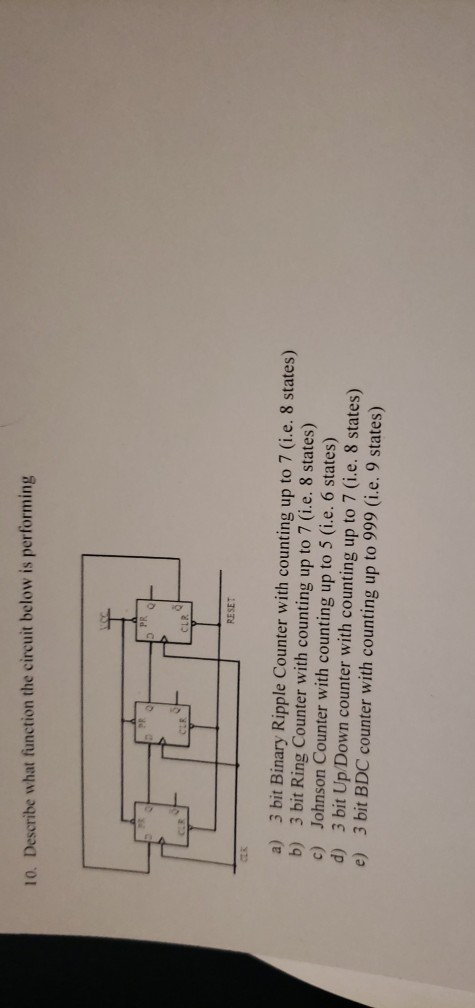 Solved 10. Describe what function the circuit below is | Chegg.com