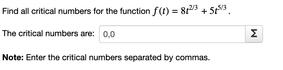 Solved Find all critical numbers for the function | Chegg.com