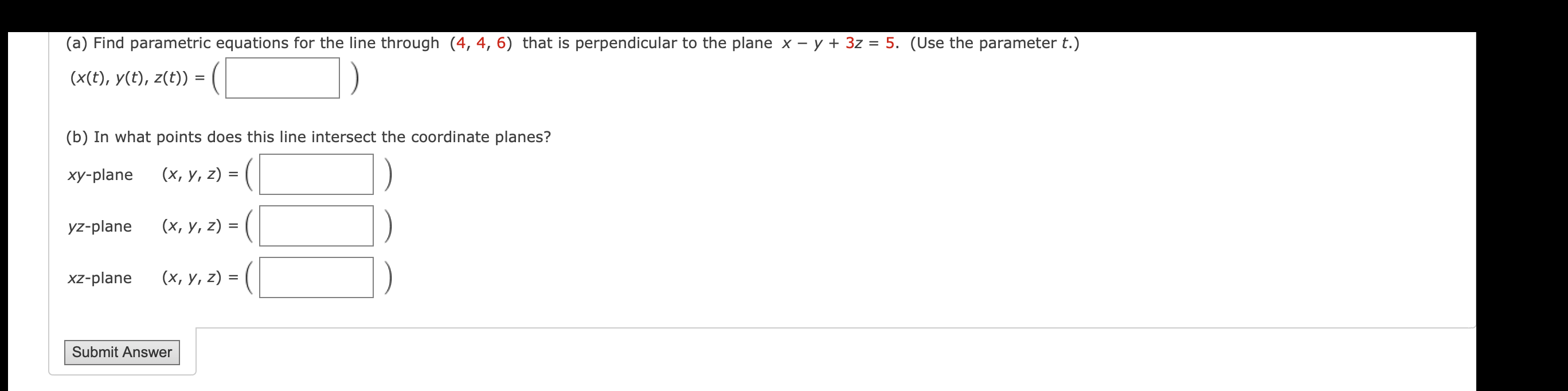 Solved (a) Find parametric equations for the line through | Chegg.com