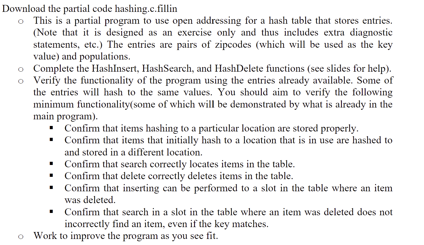 Solved hashing.c.fillin// hash table#include | Chegg.com