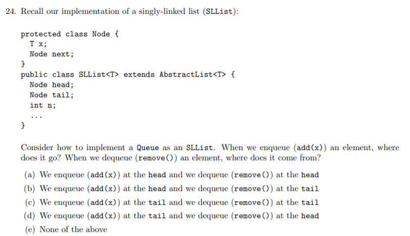 Solved In java I believe the answer should be option D but I | Chegg.com