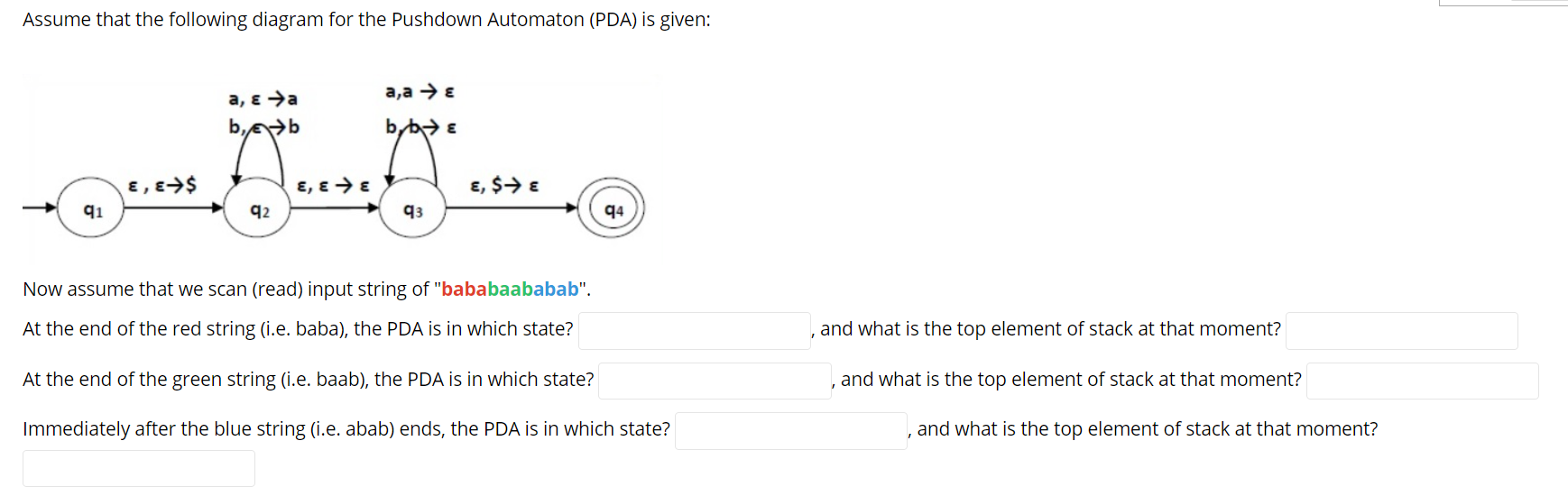 Solved Assume that the following diagram for the Pushdown | Chegg.com