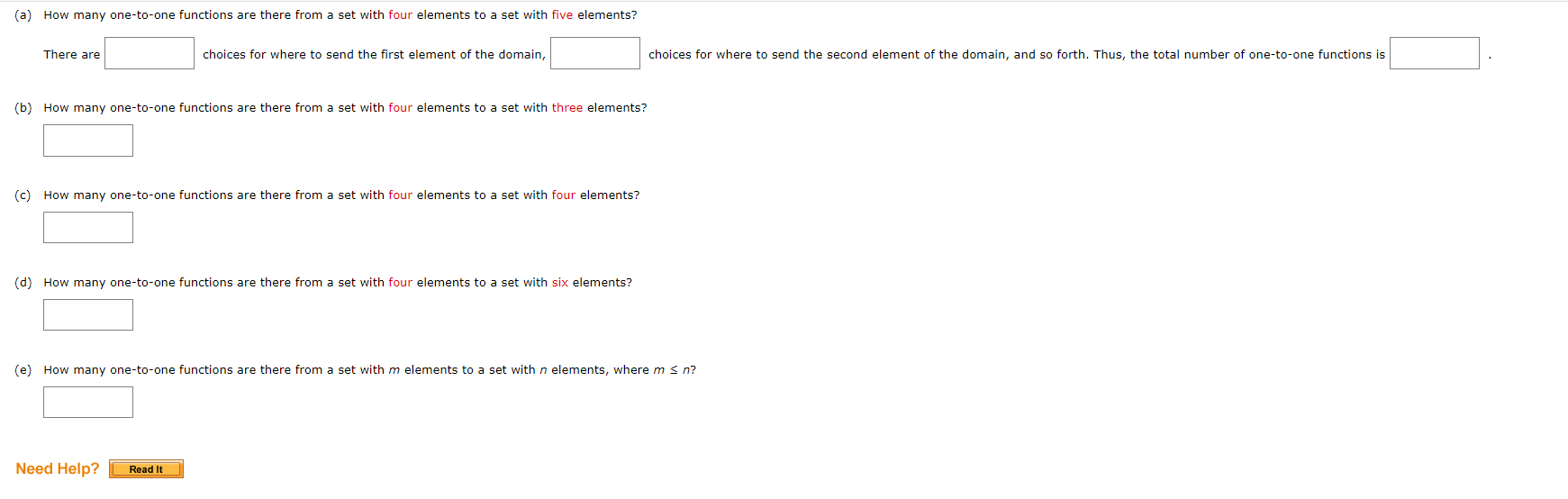 Solved A How Many One To One Functions Are There From A 