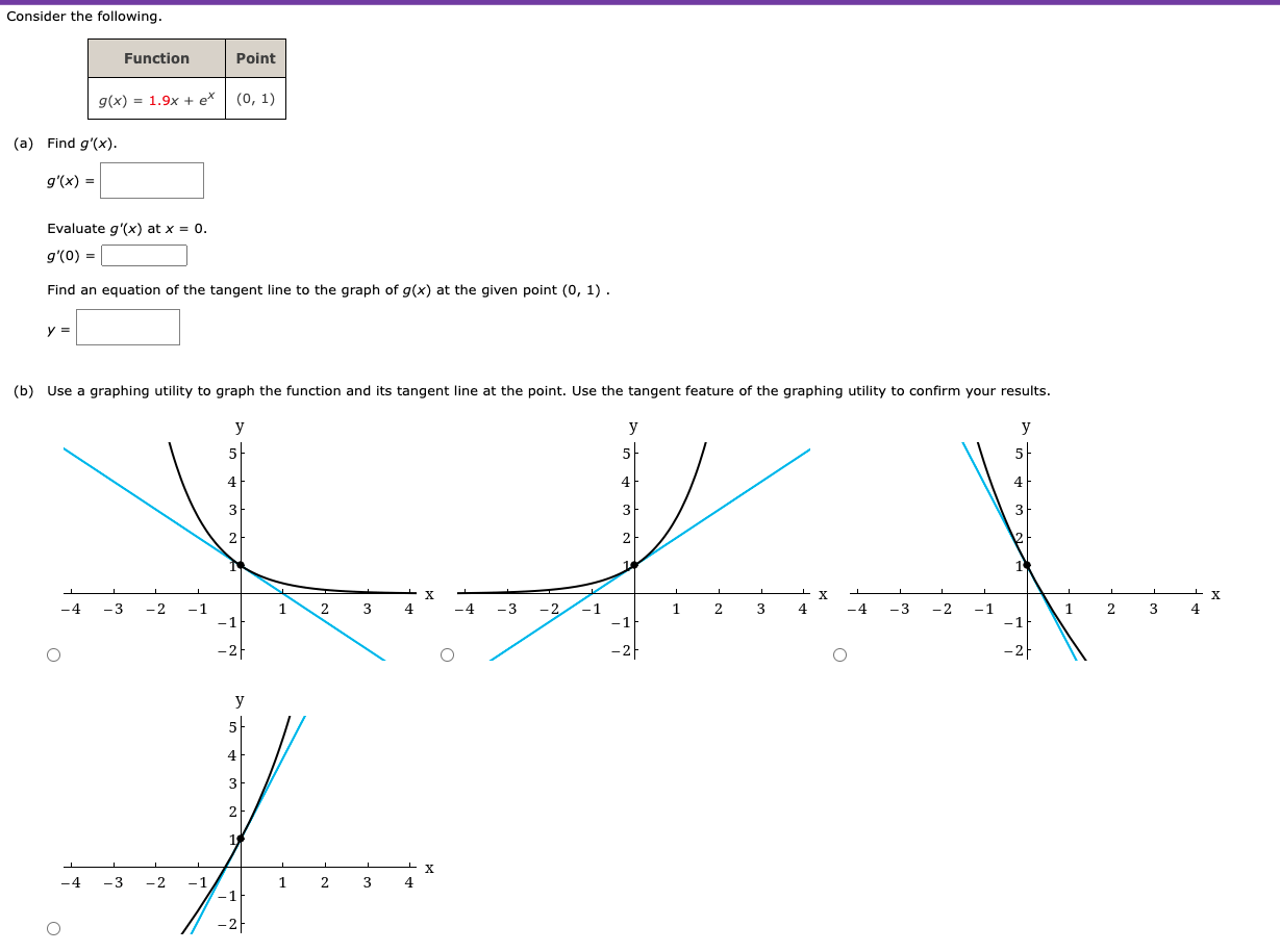 Solved Consider the following. (a) Find g′(x). g′(x)= | Chegg.com