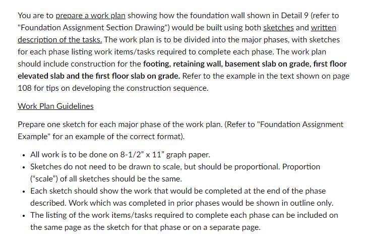 Solved You are to prepare a work plan showing how the | Chegg.com