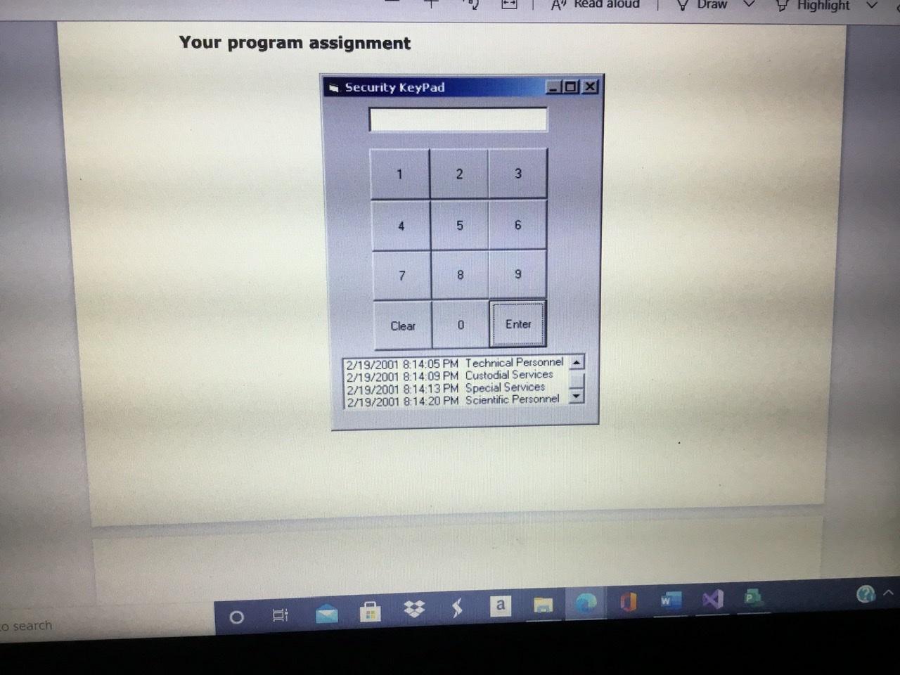 Solved AV Read aloud y Draw Highlight Your program | Chegg.com