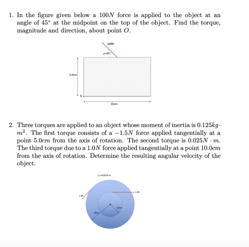 Solved 1. In the figure given below a 100N force is applied | Chegg.com