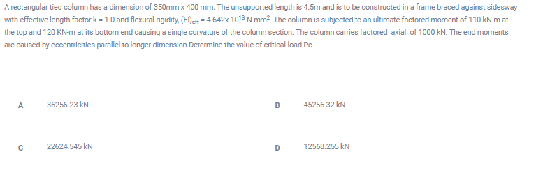 Solved A rectangular tied column has a dimension of 350mm x | Chegg.com