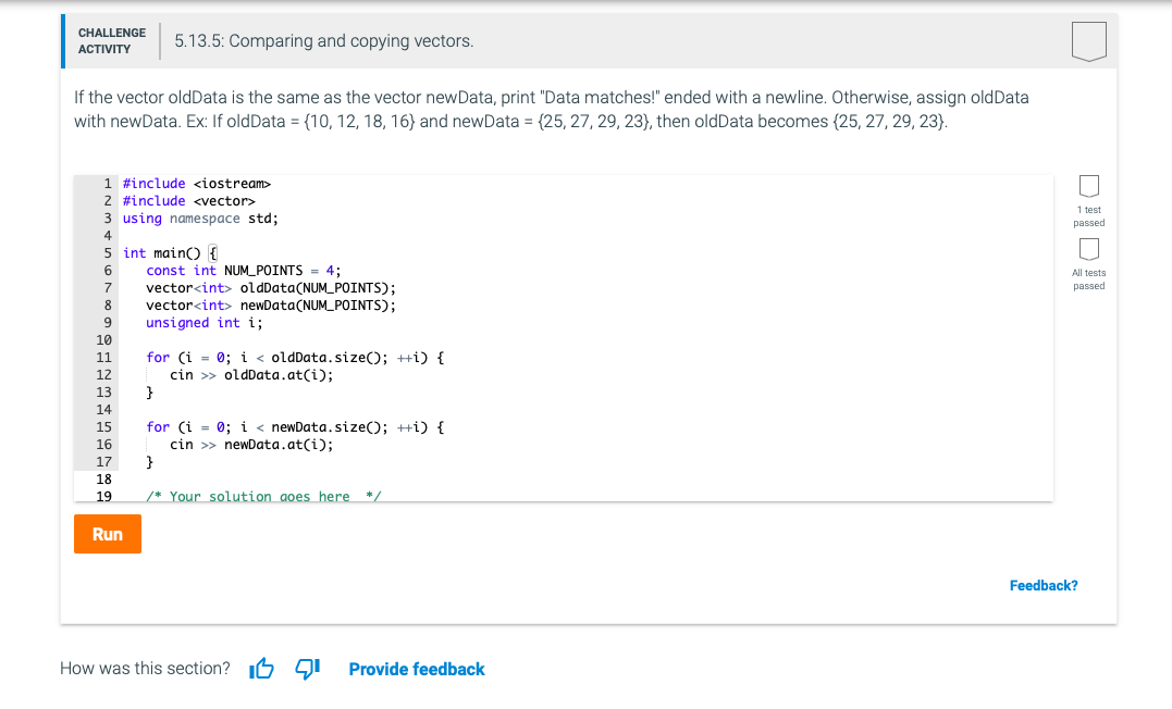 Solved CHALLENGE ACTIVITY 5.13.5: Comparing and copying | Chegg.com