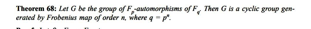 Solved Theorem 68: Let G be the group of F,-automorphisms of | Chegg.com