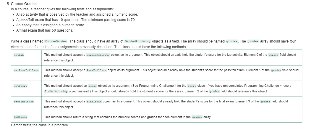 Solved 5. Course Grades In a course, a teacher gives the | Chegg.com