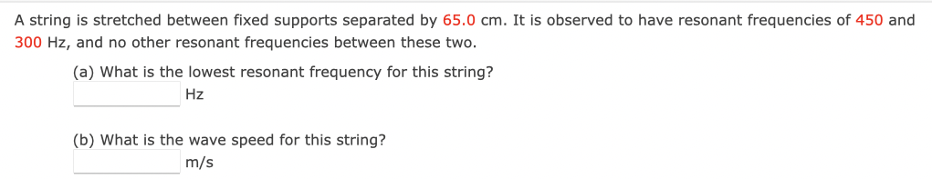 Solved A string is stretched between fixed supports | Chegg.com